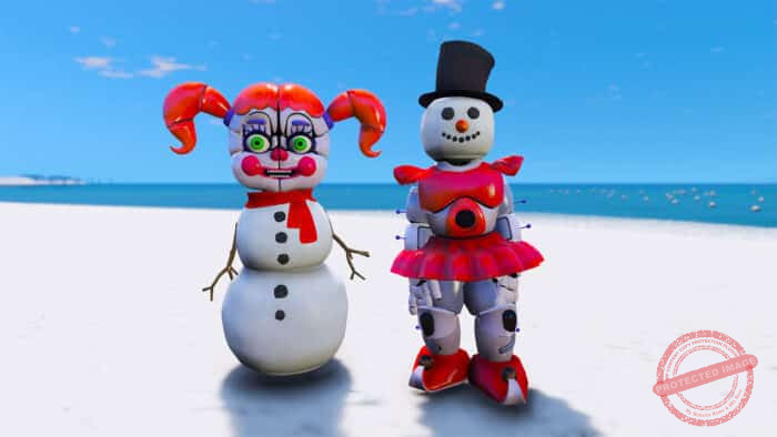 GTA 5 Mods FNAF Snowman Circus Baby - GTA 5 Mods Website