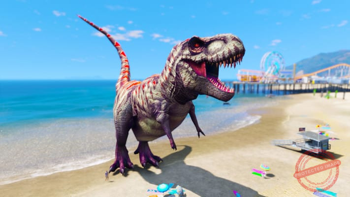 GTA 5 Mods Deadly Shore Tyrannosaurus Rex - GTA 5 Mods Website