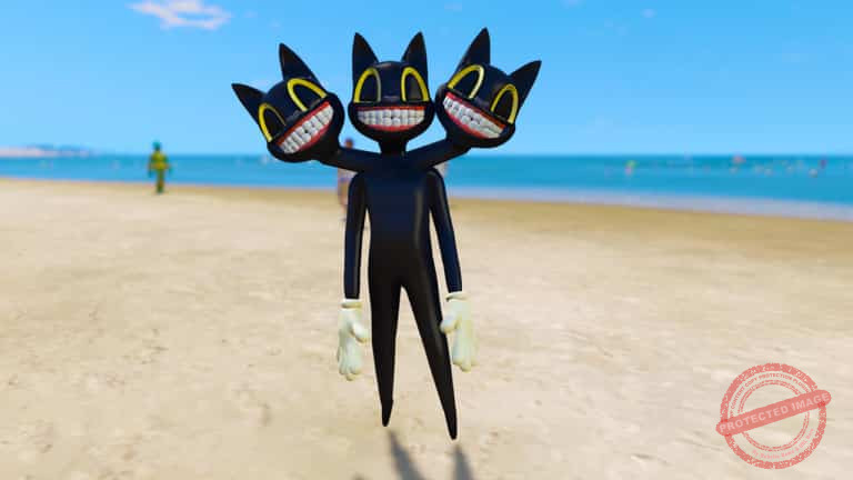 GTA 5 Mods 3 Heads Cartoon Cat - GTA 5 Mods Website