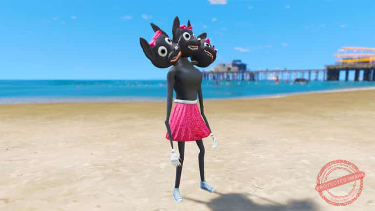 GTA 5 Mods 3 Heads Cartoon Cat Felmale - GTA 5 Mods Website