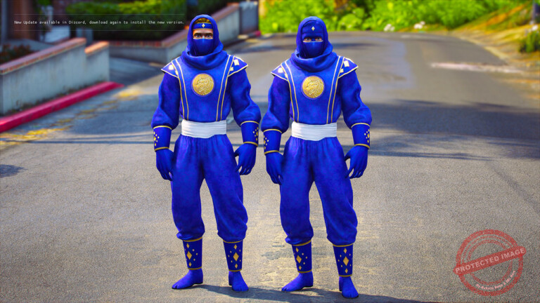 GTA 5 Mods Blue Ninja Power Ranger - GTA 5 Mods Website